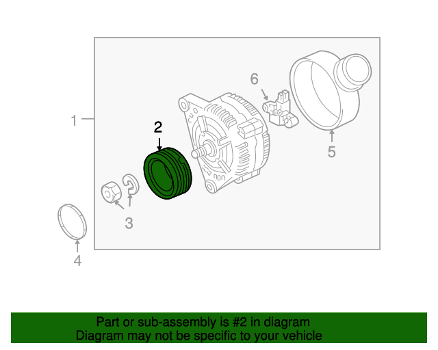 2005-2014 Audi Alternator Pulley 06E-903-119-P | Audi USA Parts