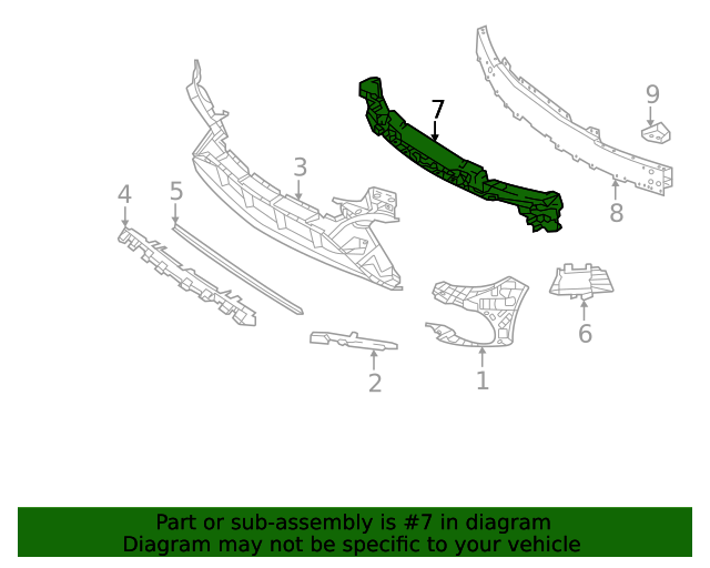 213-885-04-04 - Bumper Impact Absorber 2021-2023 Mercedes-Benz E 450 ...