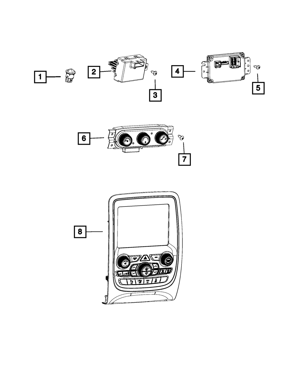 Genuine OEM Mopar Vehicle Feature Controls Center Stack Part# 5091858AB ...