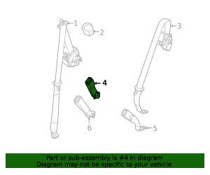 2017-2024 GM Black Rear Passenger Side Seat Belt Buckle 86801973 GM ...