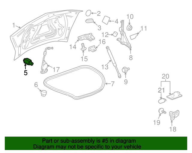 92231413 - Trunk Lid Bumper - 2010-2017 GM | Findlay Auto Parts