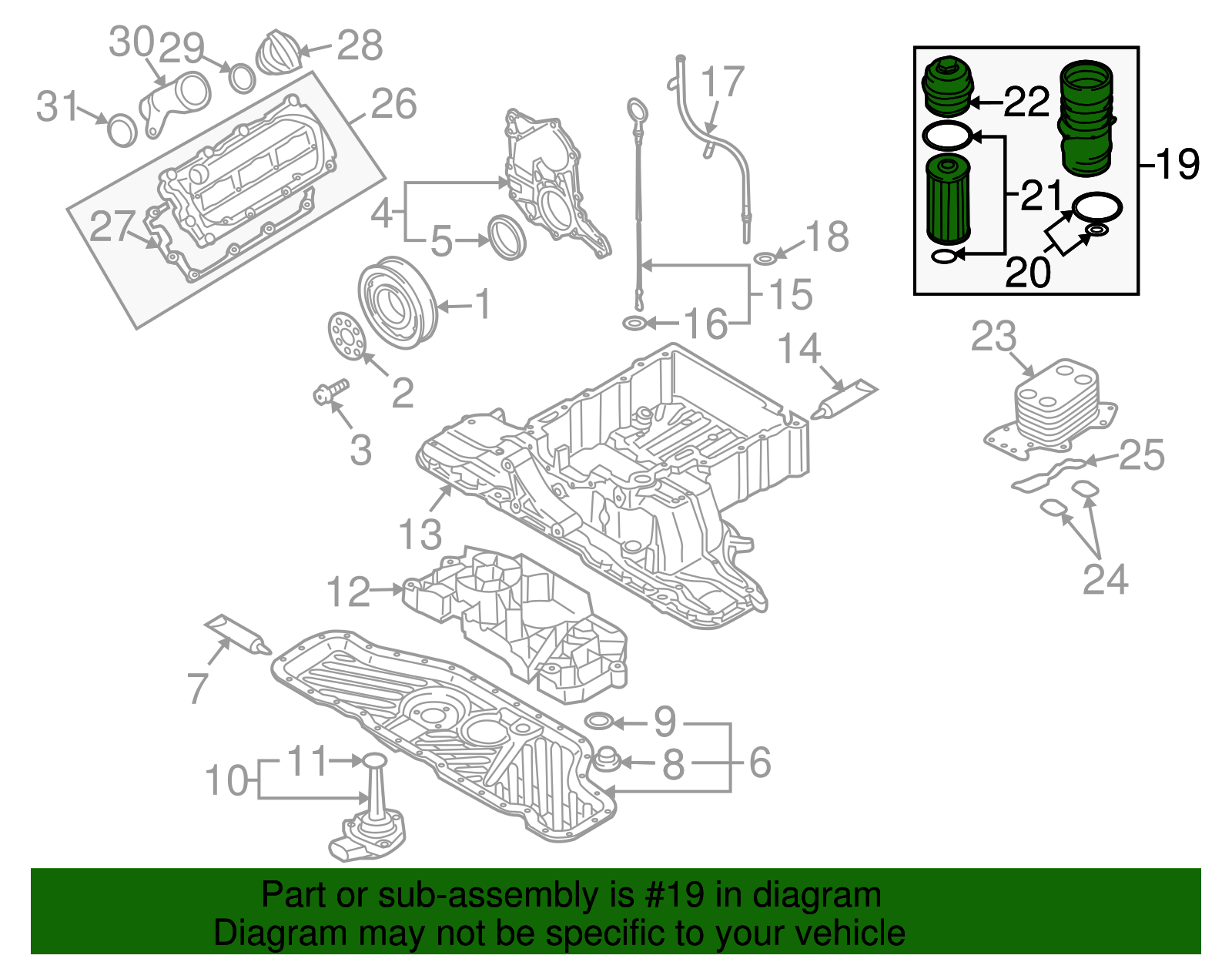 2009-2012 Audi Q7 Oil Filter Housing 057-115-373-B | TascaParts.com