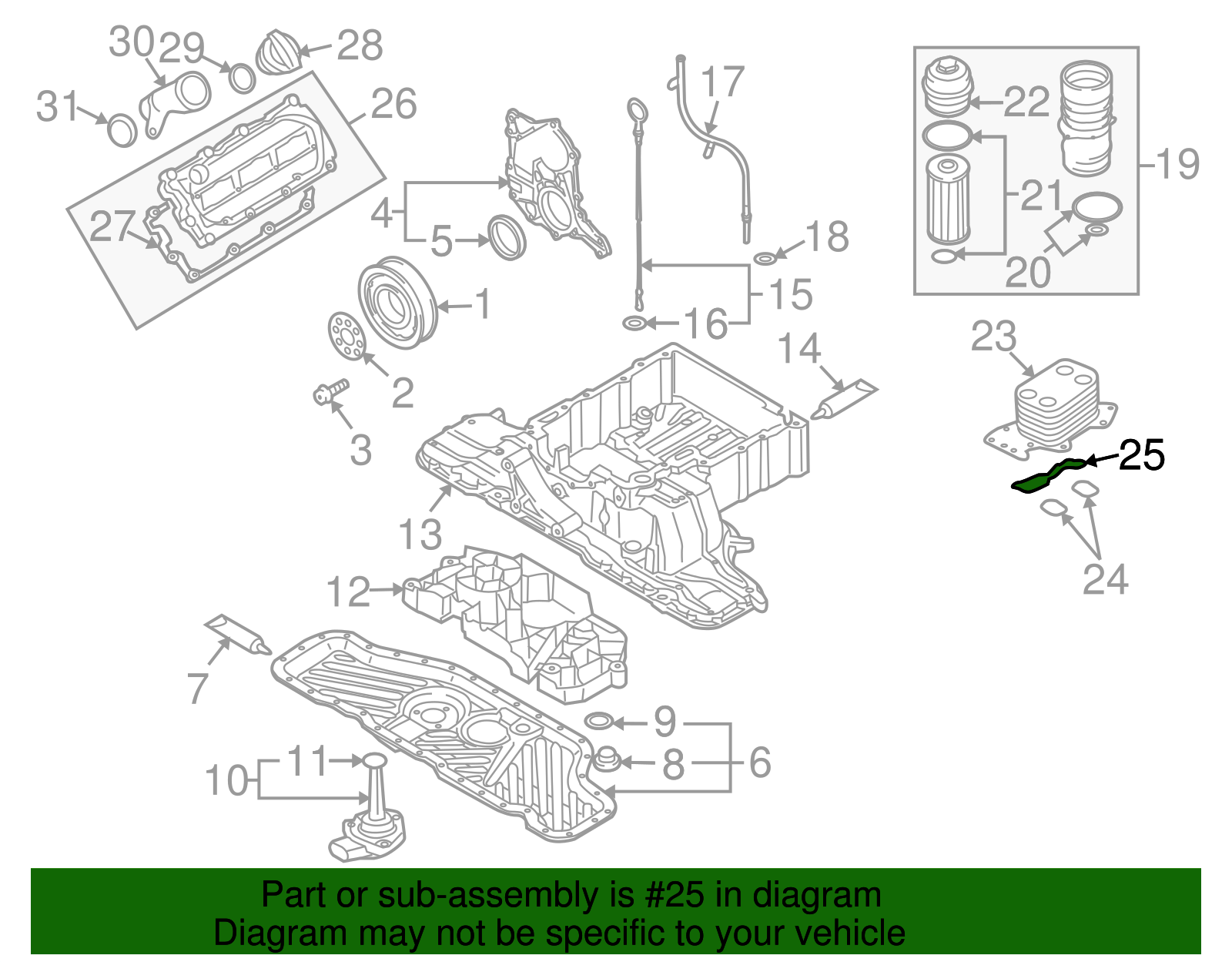 2009-2012 Audi Q7 Oil Cooler Gasket 059-115-446-A | OEM Parts Online