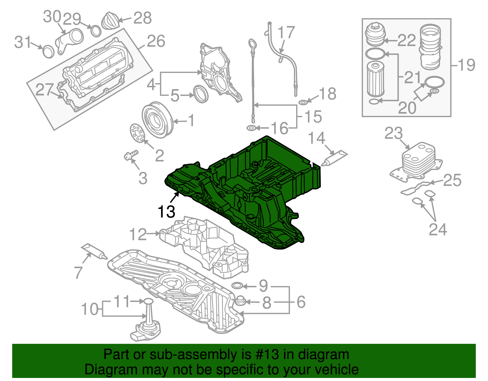 2009-2012 Audi Q7 Oil Pan 059-103-601-Q | Audi USA Parts