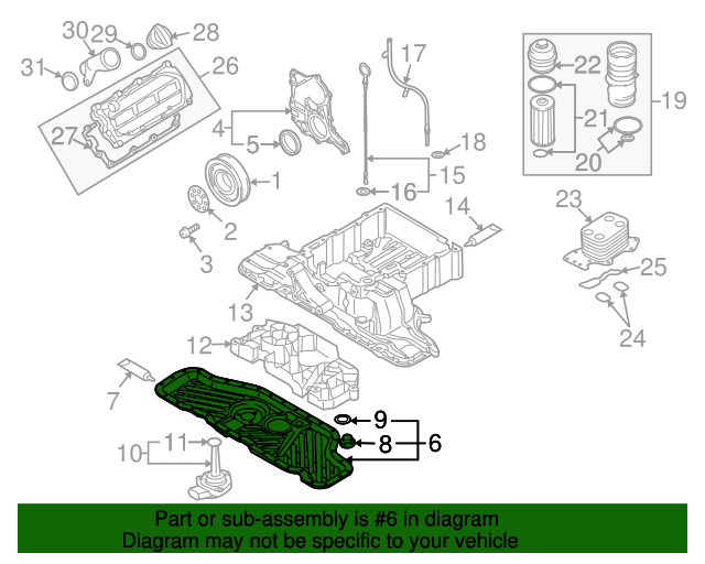 2009-2012 Volkswagen Touareg Oil Pan 059-103-602-F | QuirkParts