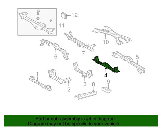 51203-04050 - Cross-Member 2006-2015 Toyota Tacoma | Longo Toyota Parts