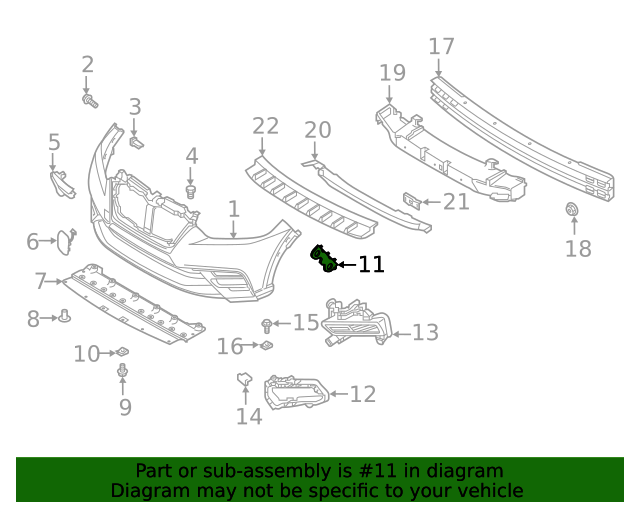 2018-2019 Nissan Kicks Side Retainer - Passenger Side (RH) 62224-5RB0A ...
