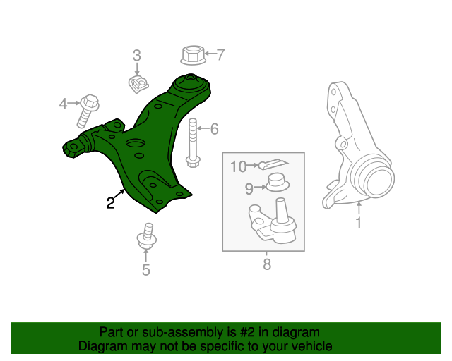 2013-2018 Lexus Lower Control Arm 48069-33080 | OEM Parts Online