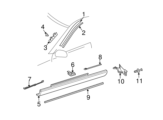 Automotive Genuine MERCEDES A209 W209 Cabrio Paneling Right ...