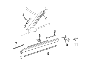 209-698-03-54-9999 - Rocker Molding - 2003-2009 Mercedes-Benz ...