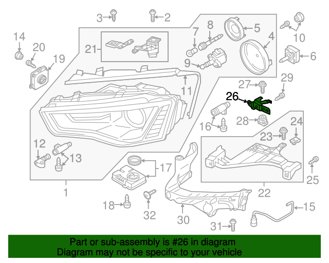 2013 Audi Headlight Bracket 8T0-941-453-B | OEM Parts Online