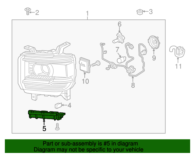 2014-2015 GM Headlamp Assembly Bracket 22869162 | GMPartsDirect.com