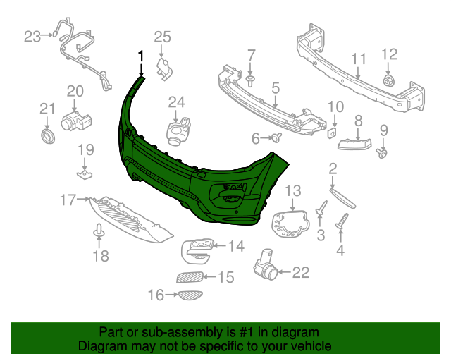 2016-2019 Land Rover Range Rover Evoque Bumper Cover LR059631 ...