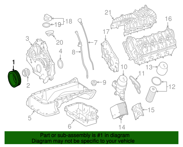 2011-2019 Mercedes-Benz Engine Crankshaft Pulley 278-030-02-03 ...