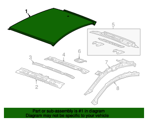 2016-2019 Chevrolet Volt Roof Panel Assembly 84026677 GM ...
