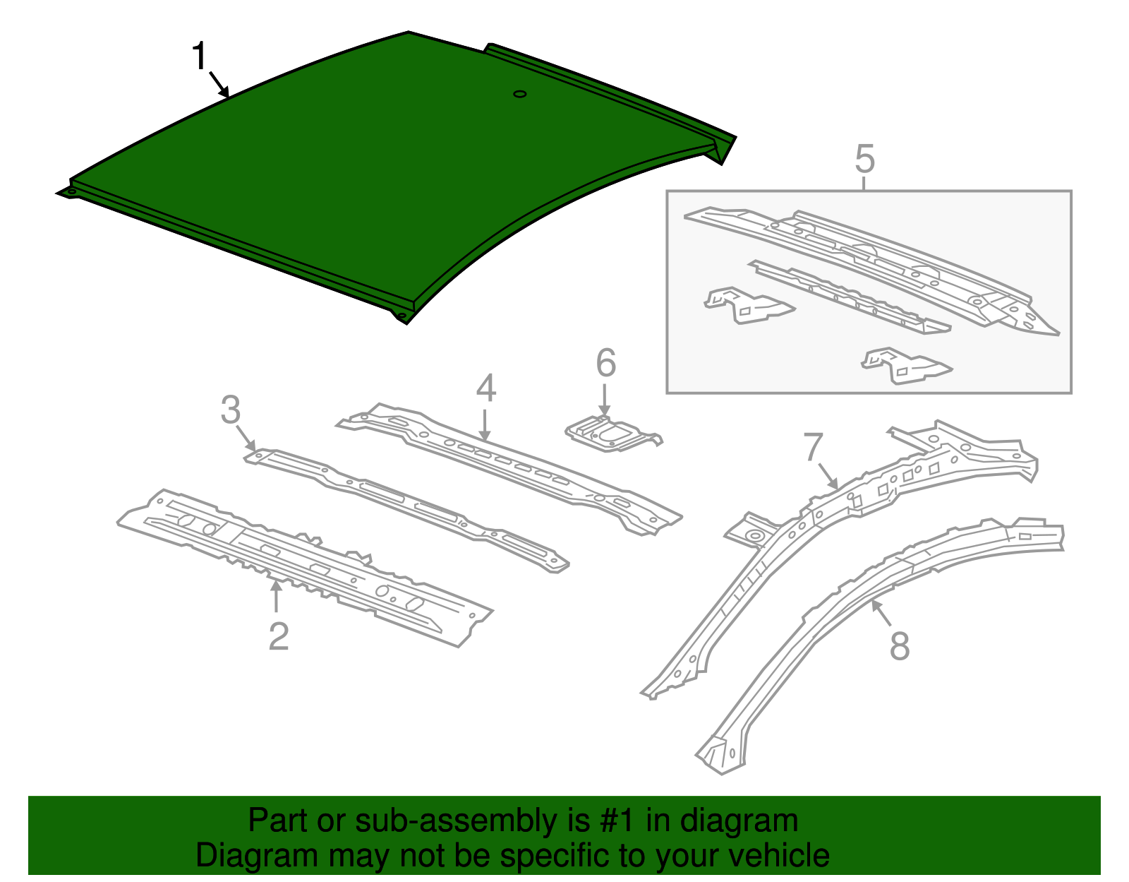 84026677 - Roof Panel Assembly 2016-2019 Chevrolet Volt | Gateway Buick ...