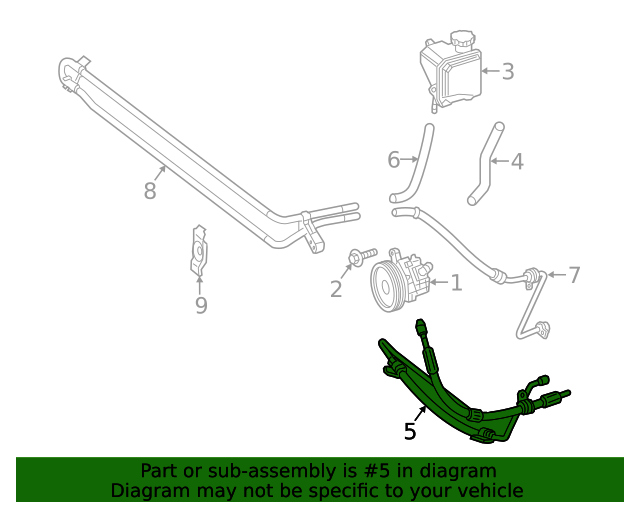 906-466-23-81 - Power Steering Pressure Hose 2010-2022 Mercedes-Benz ...