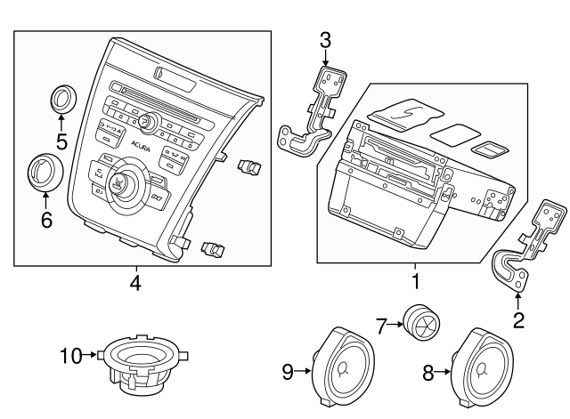 Genuine OEM Acura - Unit Assembly, Audio (RMD) (Alpine) Part# 39100-TX6 ...