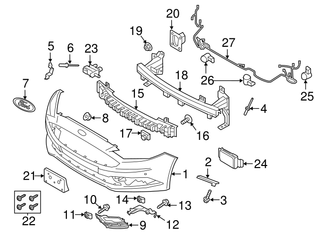 2017-2019 Ford Fusion Bracket HS7Z-15266-A | OEM Parts Online