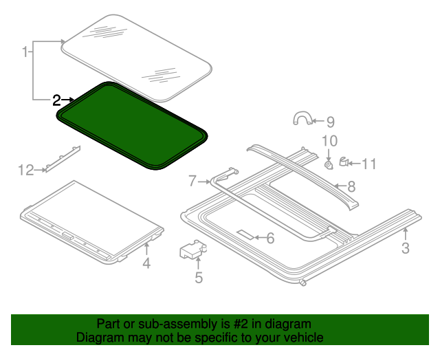 1996-2002 Audi Sunroof Seal 8D0-877-297 | AutoNationParts.com