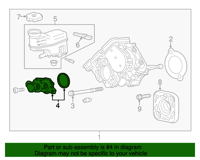 2016-2019 Chevrolet Malibu Master Cylinder 84118589 | GMPartsDirect.com