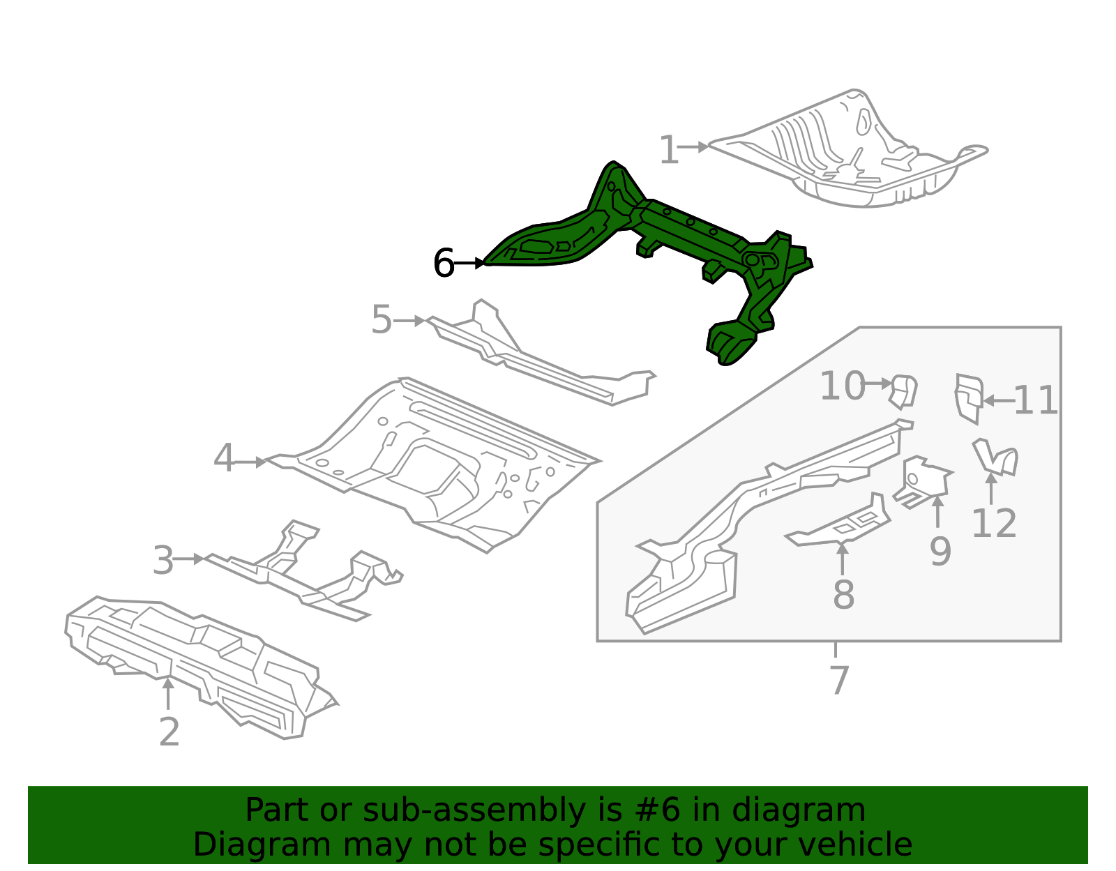 65740-TEX-Y00ZZ - Cross-Member Rear Floor (Upper) - 2017-2020 Honda ...