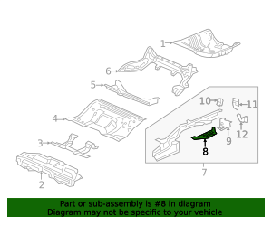 2016-2020 Honda Civic Stiffener B, L Rear Floor Side 65665-TBA-A00ZZ ...