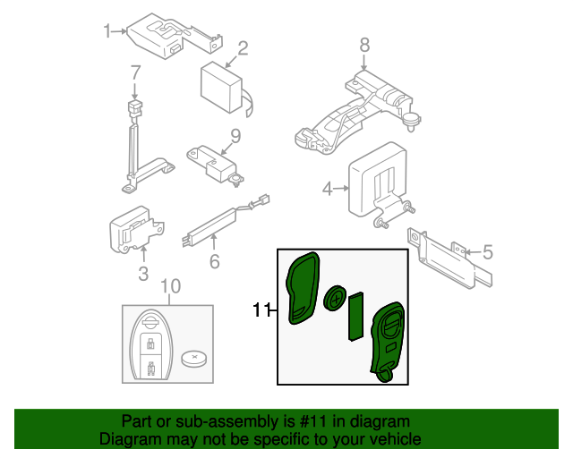 2012-2019 Nissan Remote Control Key Fob 28268-1HJ1A | OEM Parts Online