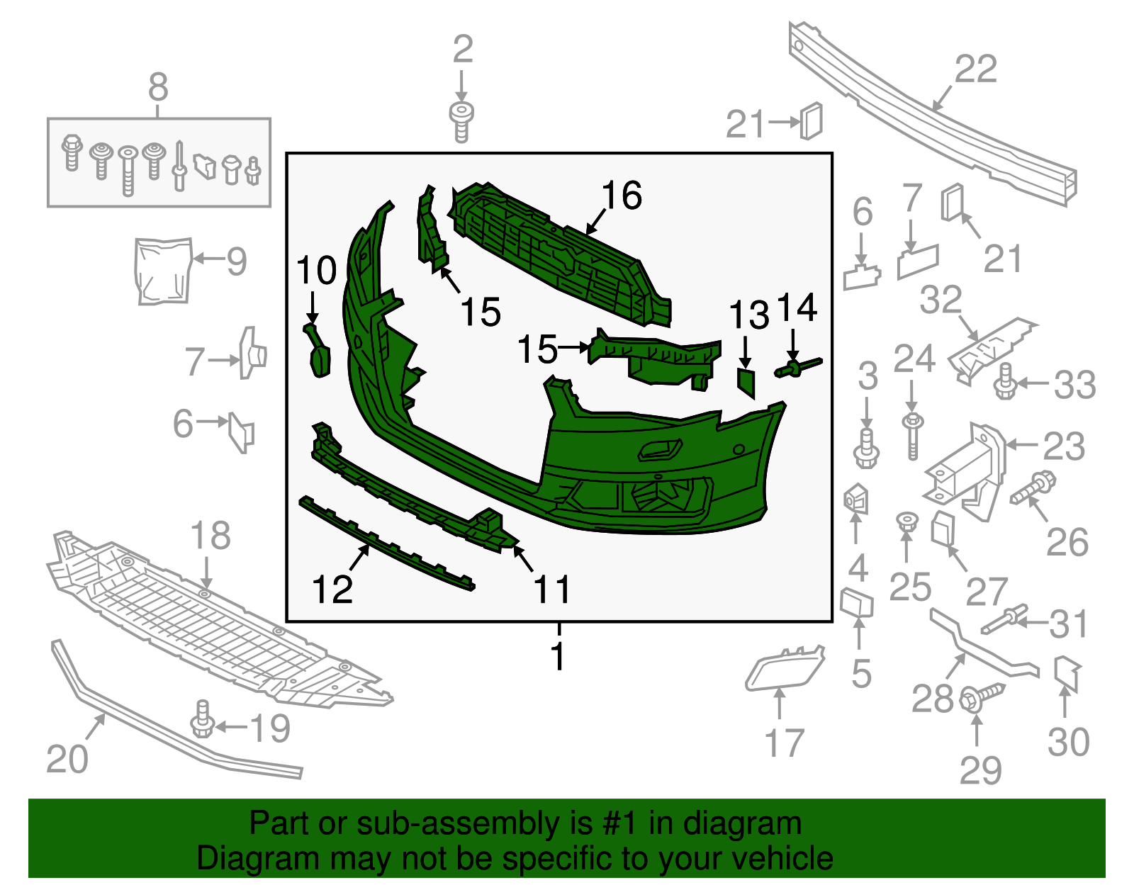 2016 Audi A6 Bumper Cover 4G0-807-065-P-GRU | Genuine Audi Parts