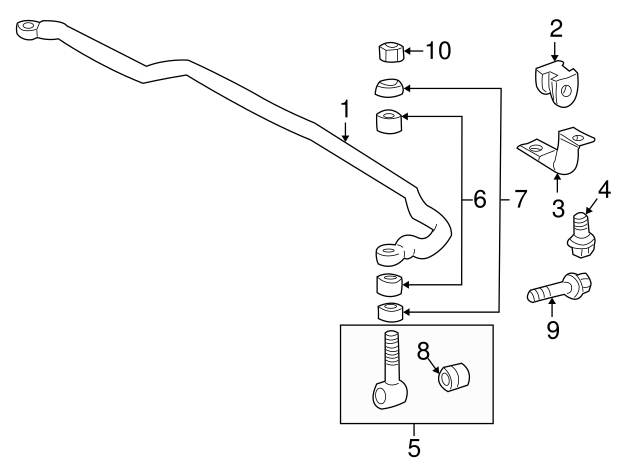 48815-60111 - Stabilizer Bar Bushing - 1998-2007 Toyota Land Cruiser ...