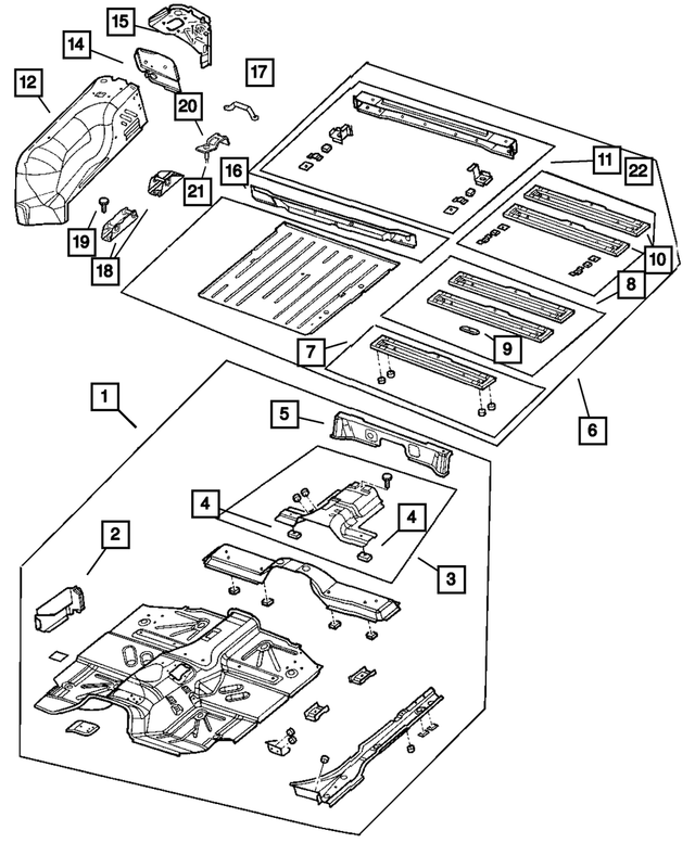 2005-2006 Jeep Wrangler Rear Seat Bracket, Right 56052668AA | My Mopar ...