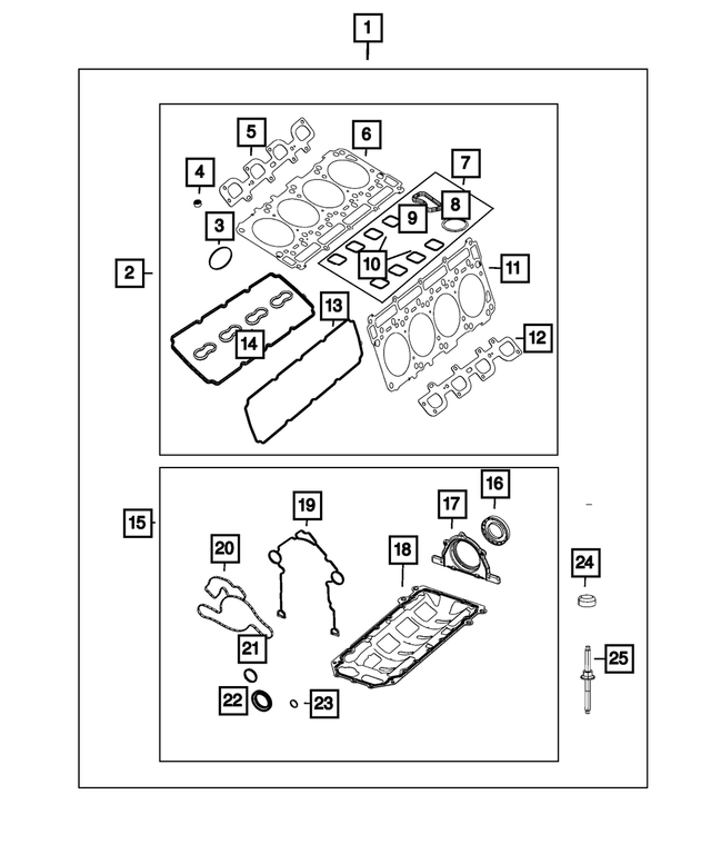 MOPAR ENGINE OIL PAN GASKET - 68194850AA - 68194850AA | Mopar Online Parts