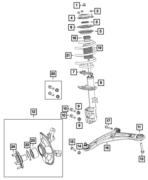 Front Suspension, Strut and Cradle for 2015 Jeep Patriot | Wholesale MOPAR