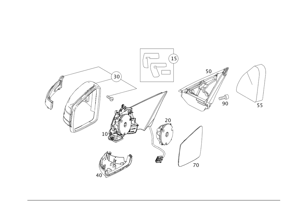 1954-2013 Mercedes-Benz Mirror Base - Left 221-810-11-76 | World ...