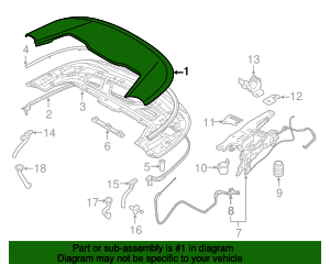 2015-2021 BMW Cover, folding top compartment lid 51-17-9-477-837 ...