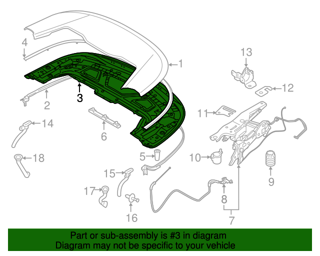 2015-2021 BMW Folding top compartment lid,prime-coated 41-00-7-385-778 ...
