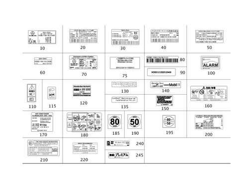 Identification Plate, Information Sign for 2007 Mercedes-Benz E350 ...