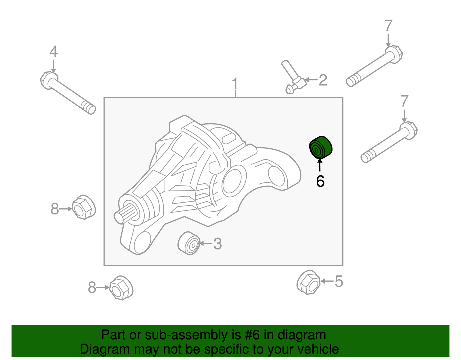 2011-2018 Porsche Cayenne Rear Mount 958-349-337-50 | Sunset Porsche Parts