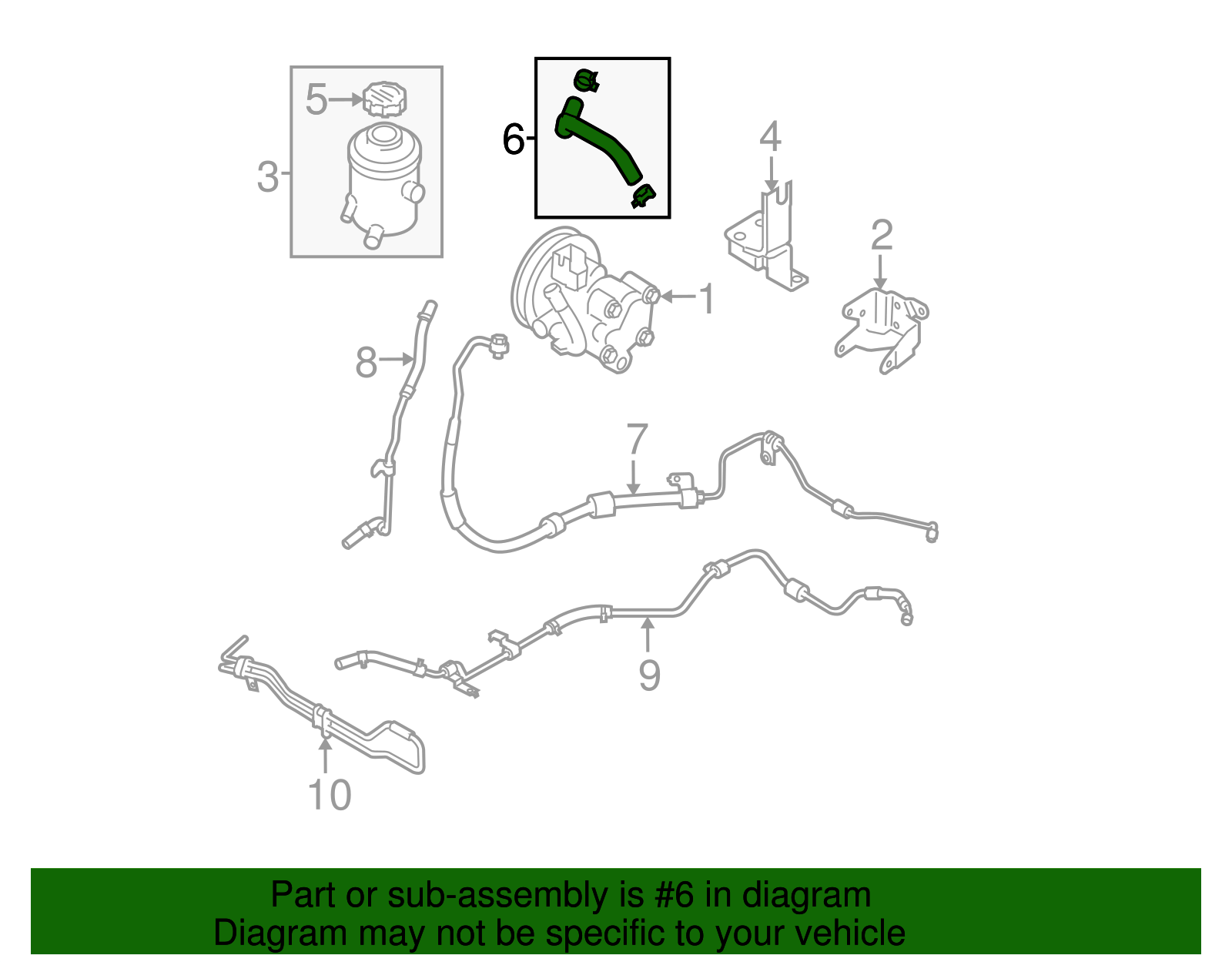2006-2011 Hyundai Accent Power Steering Suction Hose 57530-1G000 ...