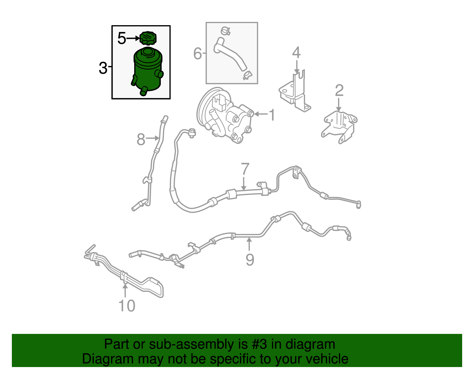 57150-1G000 - Power Steering Pump Reservoir - 2006-2011 Hyundai Accent ...