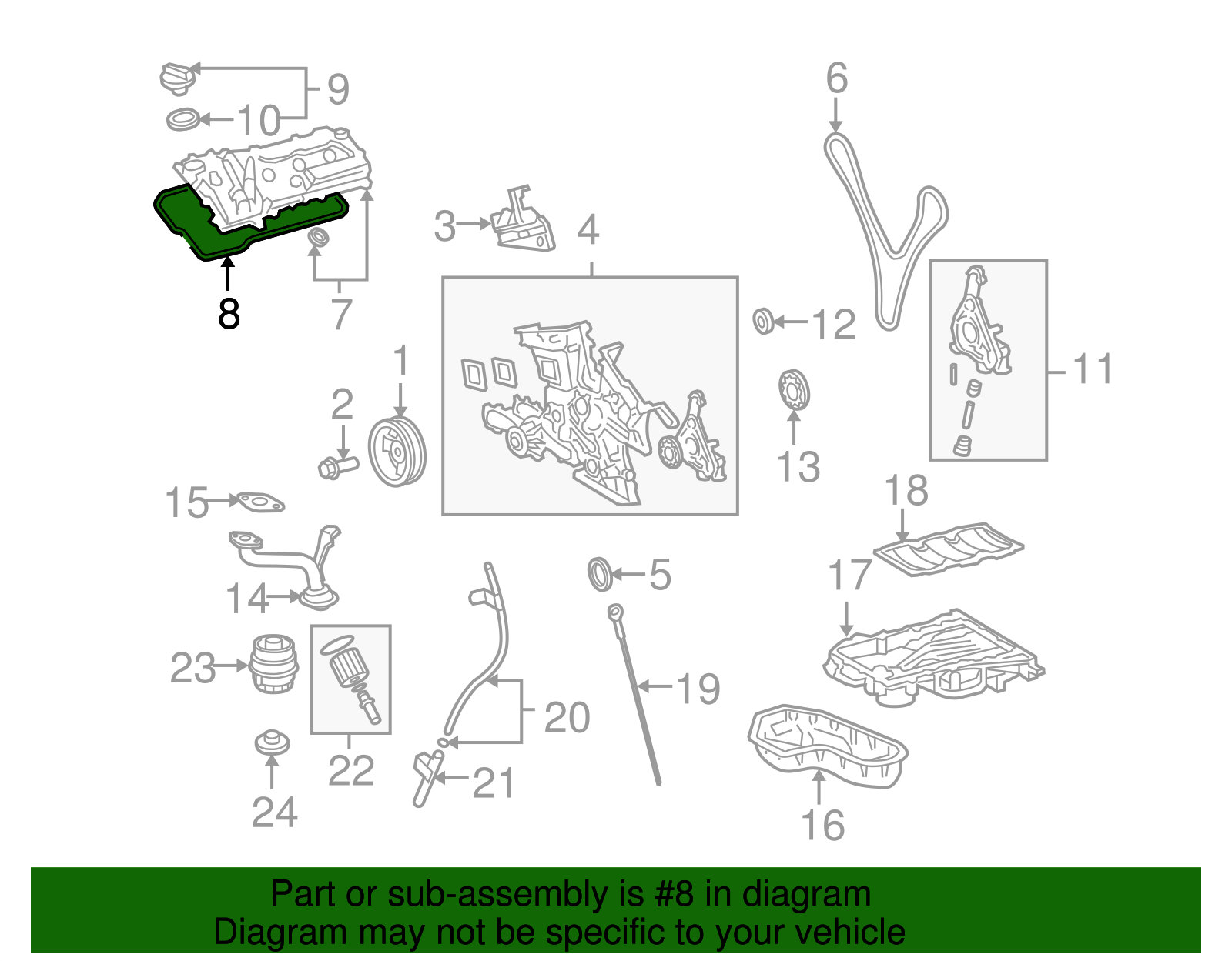 11213-0P010 - Valve Cover Gasket 2007-2018 Lexus | Longo Lexus Parts