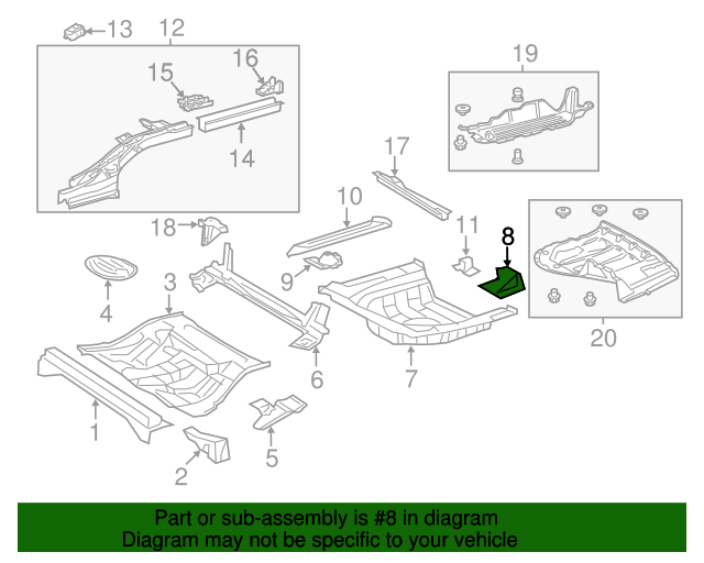 58336-06070 - Floor Pan Reinforcement 2016-2018 Lexus | AutoNationParts.com