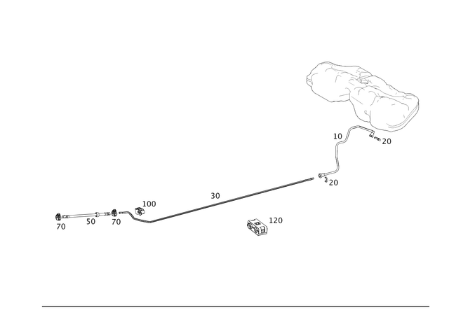 204-470-20-64 - Fuel Line 2010-2015 Mercedes-Benz | Mercedes-Benz USA Parts