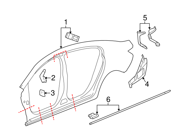 2010-2016 Buick LaCrosse Driver Side Outer Body Side Panel with ...