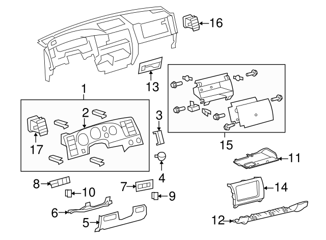 2010-2017 Toyota Sequoia Cluster Panel 55403-0C090 | Toyota Parts Center