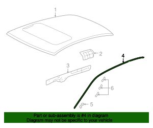 2010-2015 Honda Molding, L Drip Side 73163-TP6-A01 | OEM Parts Online