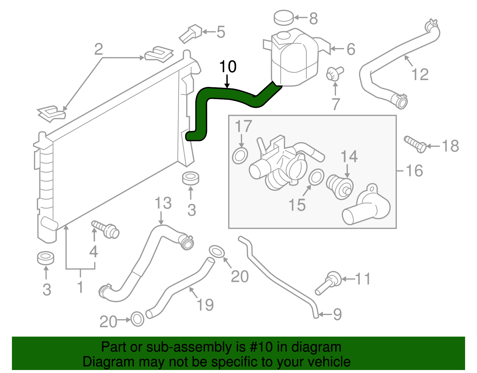 2007-2015 Ford Reservoir Hose AT4Z-8C633-A | Ford OEM Parts Outlet