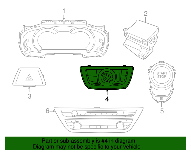 61319472971 - 2017-2022 BMW Control Element Light 613010 (61-31-9-472 ...