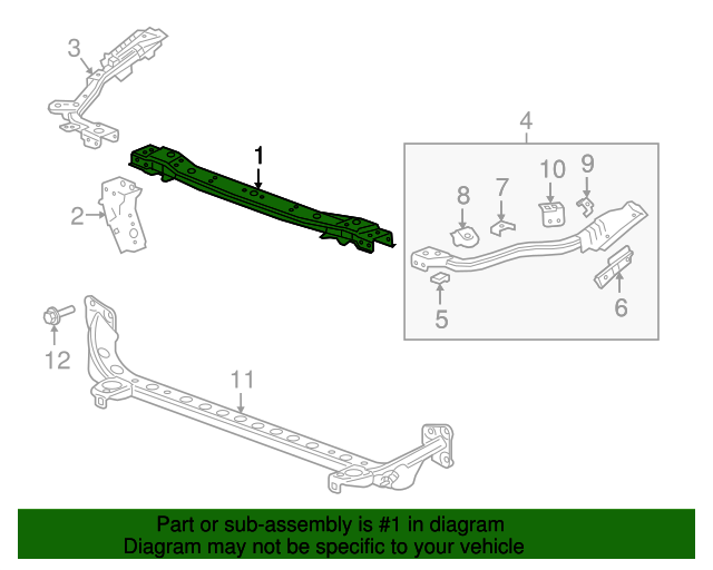 2018-2020 Buick Upper Tie Bar 39143306 | TascaParts.com