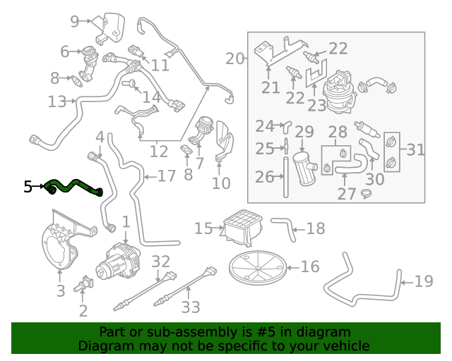 2009-2011 Audi A6 Quattro Vacuum Tube 06E-133-817-P | Audi USA Parts